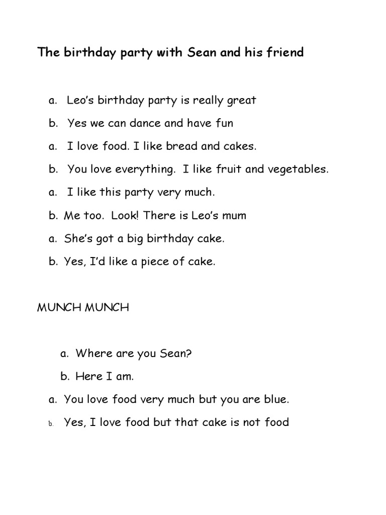 Sean's Party Dialogue | PDF