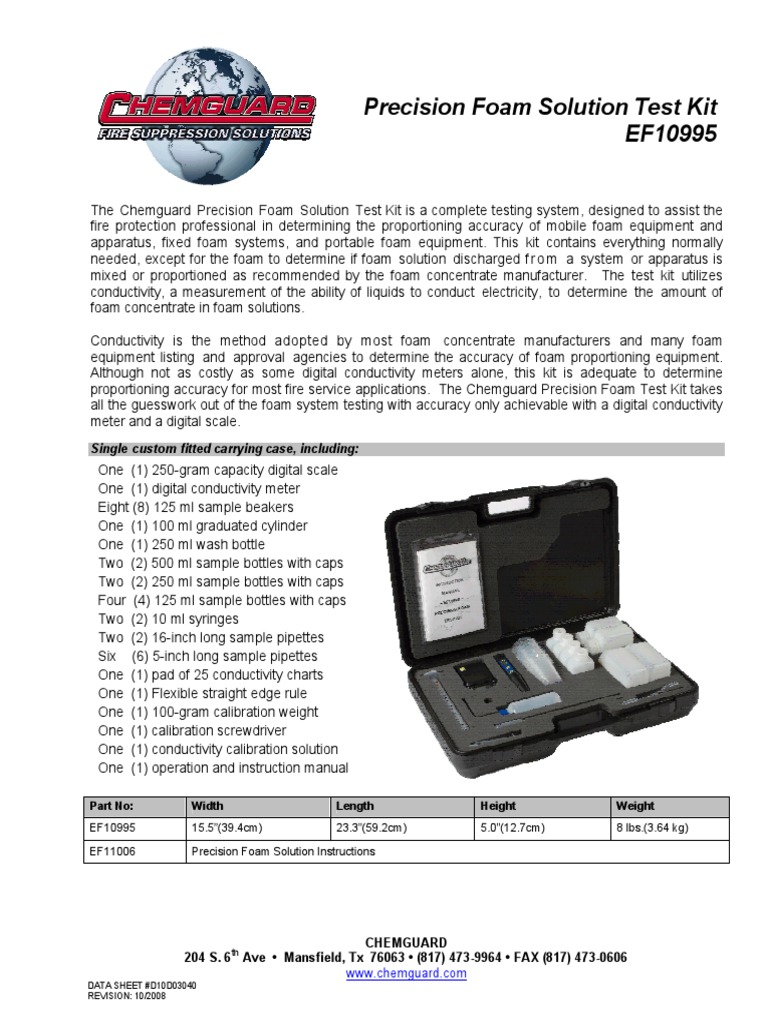 Precision Foam Test Kit EF10995 | PDF