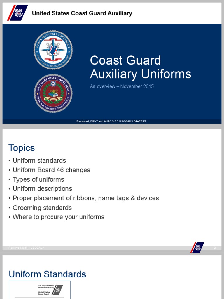 Uniform Presentation PDF | PDF | United States Coast Guard | Uniforms