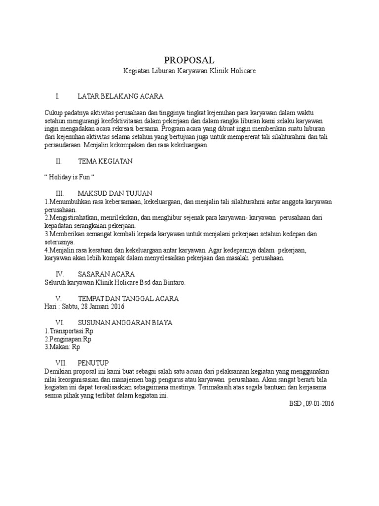 Proposal Kegiatan Tour | PDF