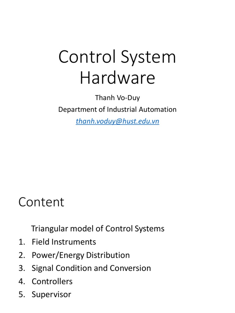 Control System Hardware | PDF | Microprocessor | Microcontroller