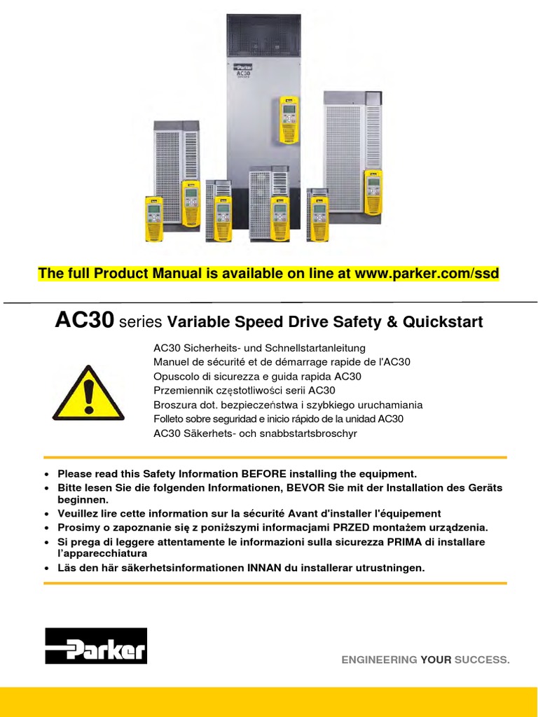 Parker AC30 Quick Start Guide | PDF | Electromagnetic Compatibility ...
