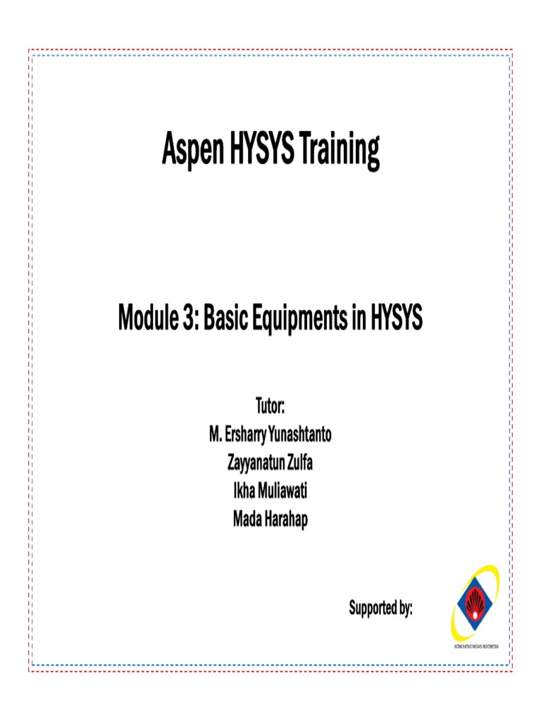 Aspen HYSYS Training: Module 3: Basic Equipments in HYSYS | Download ...