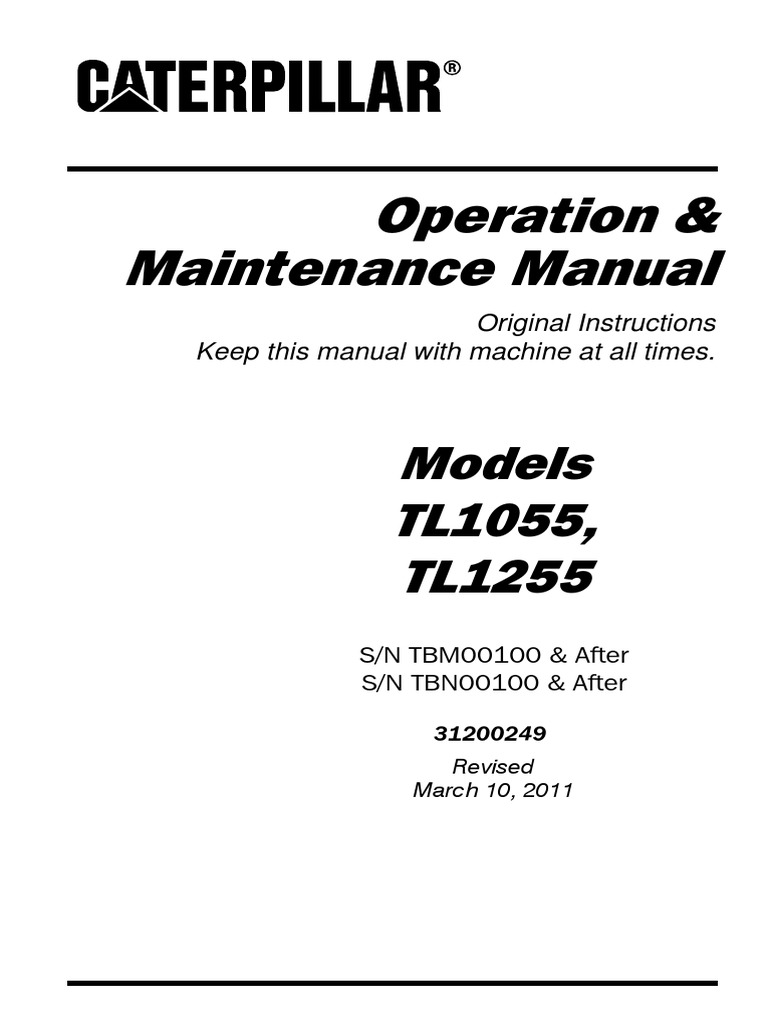 Operation & Maintenance Manual: Models TL1055, TL1255 | PDF ...