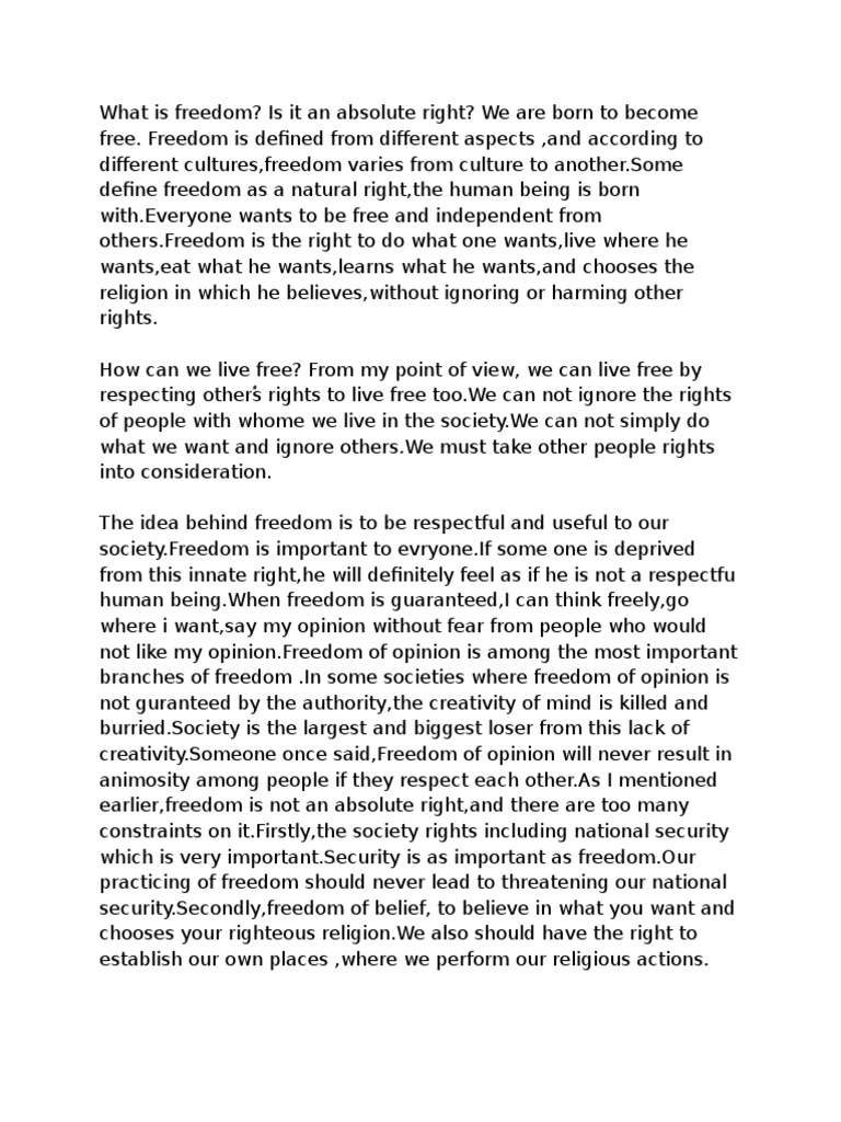 What Is Freedom | PDF