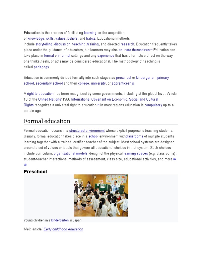 Education | PDF | Primary Education | Secondary School