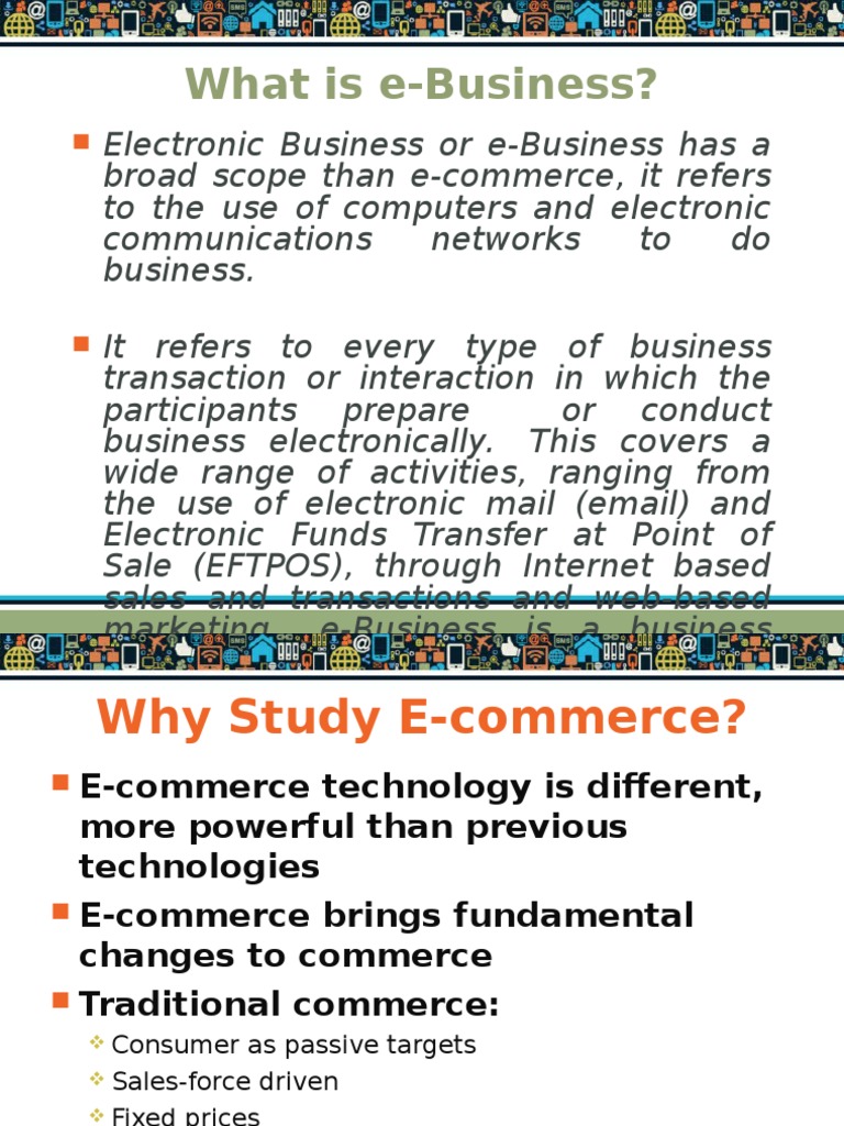 E Business (Introduction) | PDF | E Commerce | Competitive Advantage