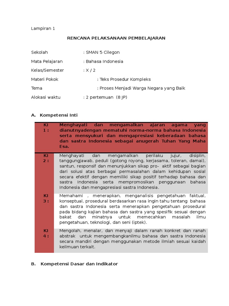 Contoh RPP K 13 | PDF