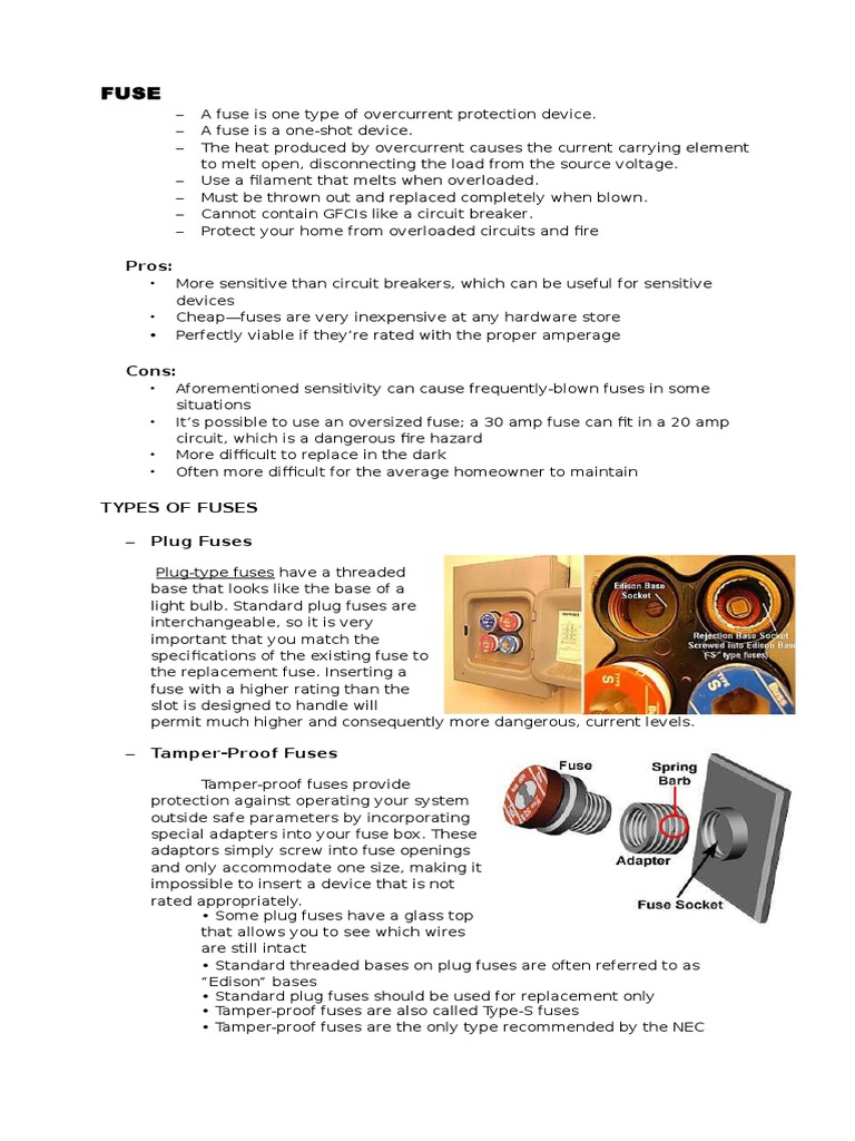 Types of Overcurrent Protective Devices | Fuse (Electrical) | Components