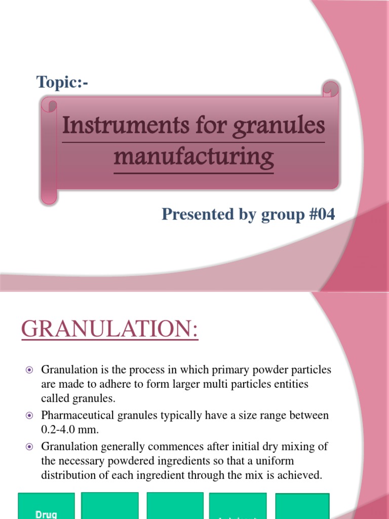 Granulation Instruments PDF | PDF | Tablet (Pharmacy) | Chemical ...
