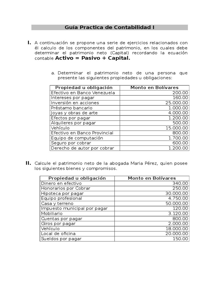 Guia Practica de Contabilidad Ecuacion Contable | PDF | Contabilidad ...