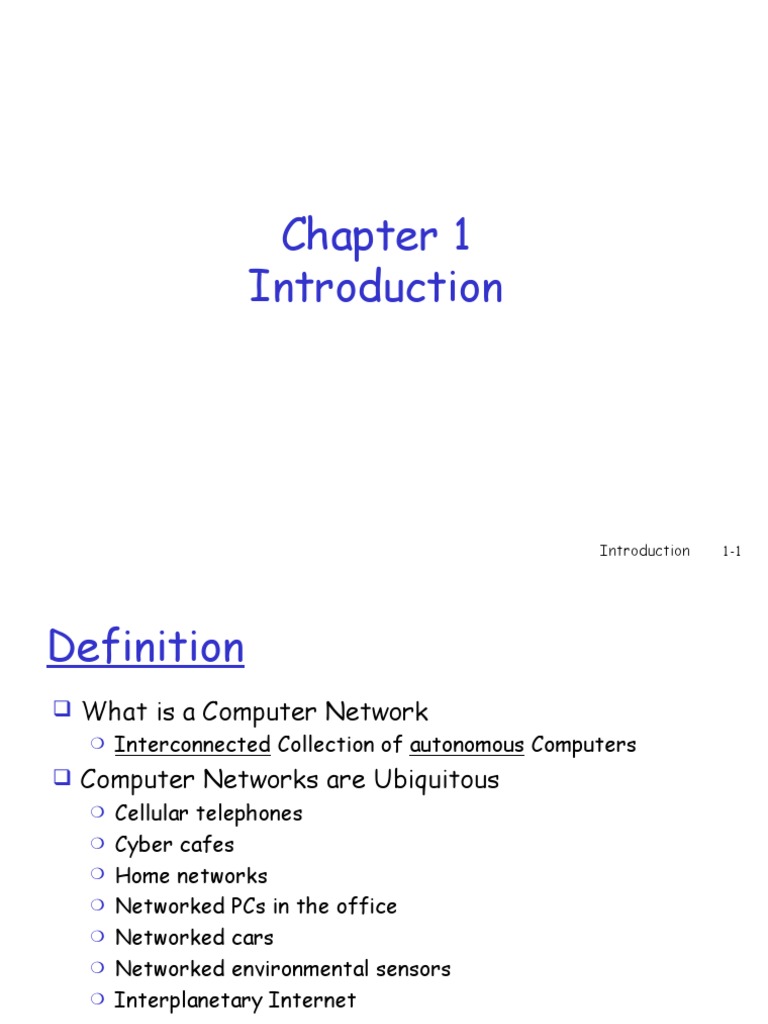 Chapter 1 - Computer Networks and The Internet | PDF | Transmission Medium | Computer Network