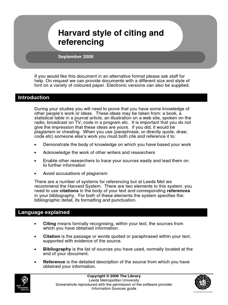 Harvard Ref | PDF | Citation | Publishing