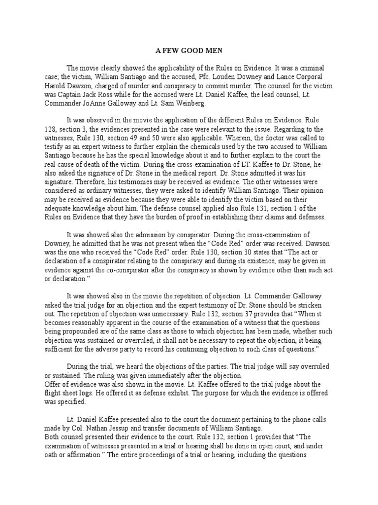 A Few Good Men | PDF | Witness | Legal Procedure
