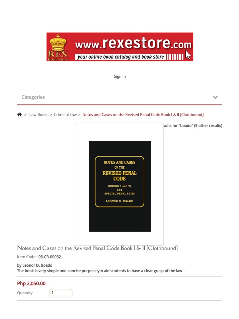 Notes and Cases On The Revised Penal Code Book I &II | PDF