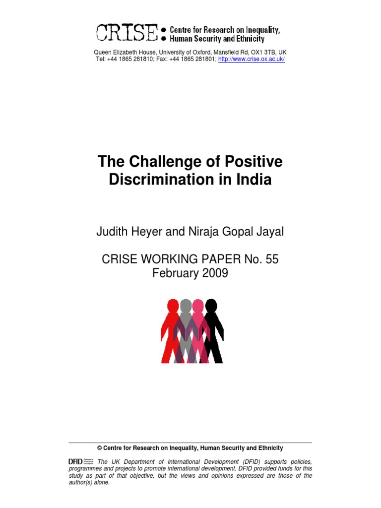 The Challenge of Positive Discrimination in India | PDF | Dalit ...