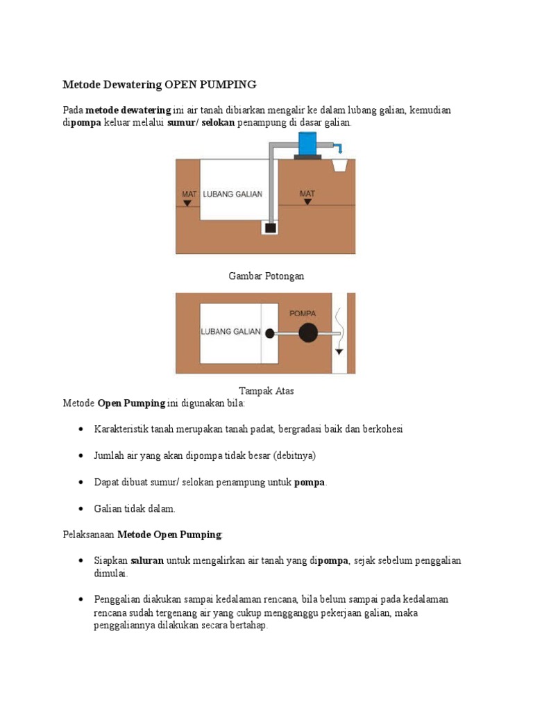 Metode Dewatering | PDF