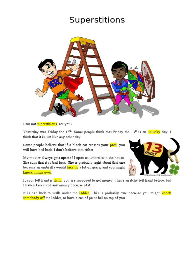 Superstitions - Listening Lesson Plan + Handout | PDF | Luck ...