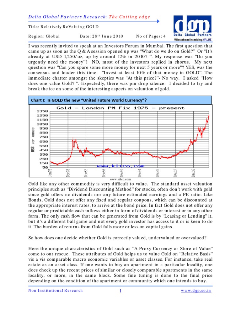 DGPR Relatively ReValuing Gold | PDF | Money Supply | Gold As An Investment