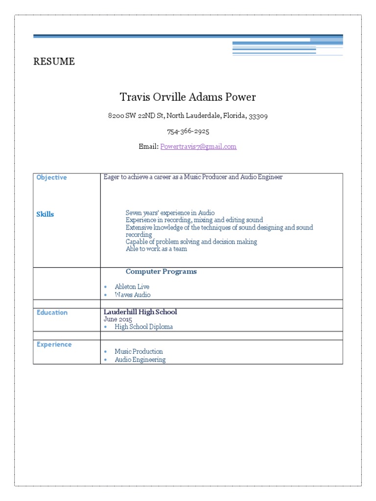 Resume Travis Power | PDF