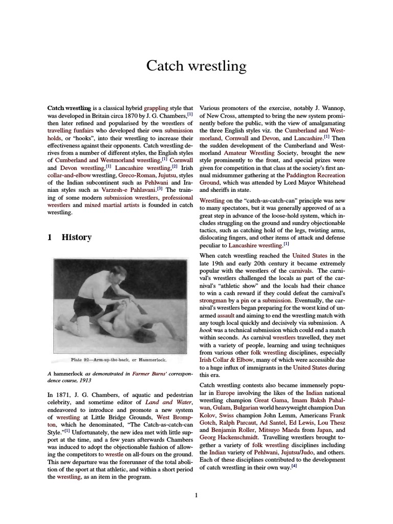 Catch Wrestling | PDF | Professional Wrestling | Individual Sports