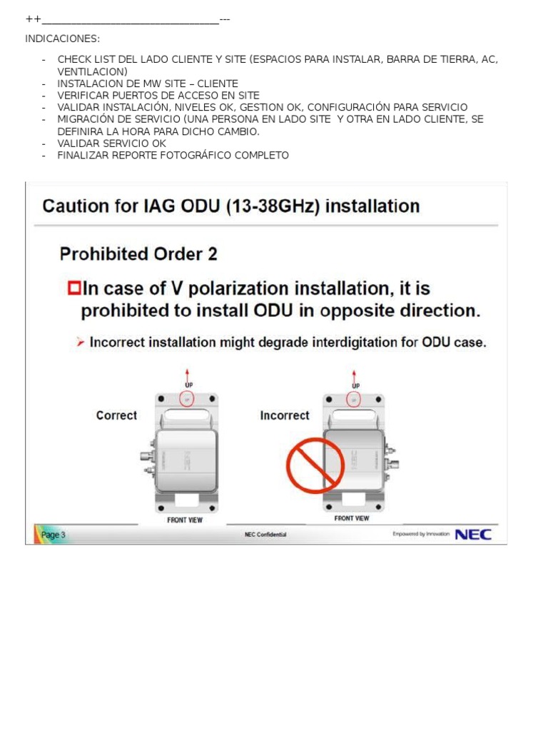 Instalacion de ODU | PDF