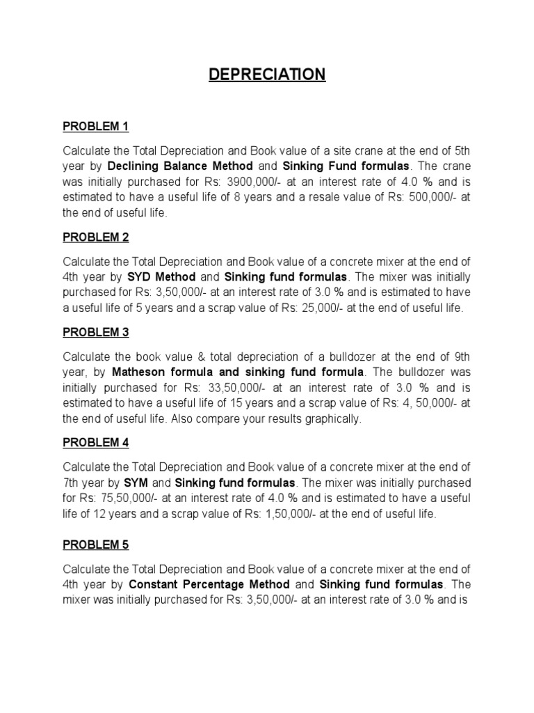 Depreciation Questions | Book Value | Depreciation