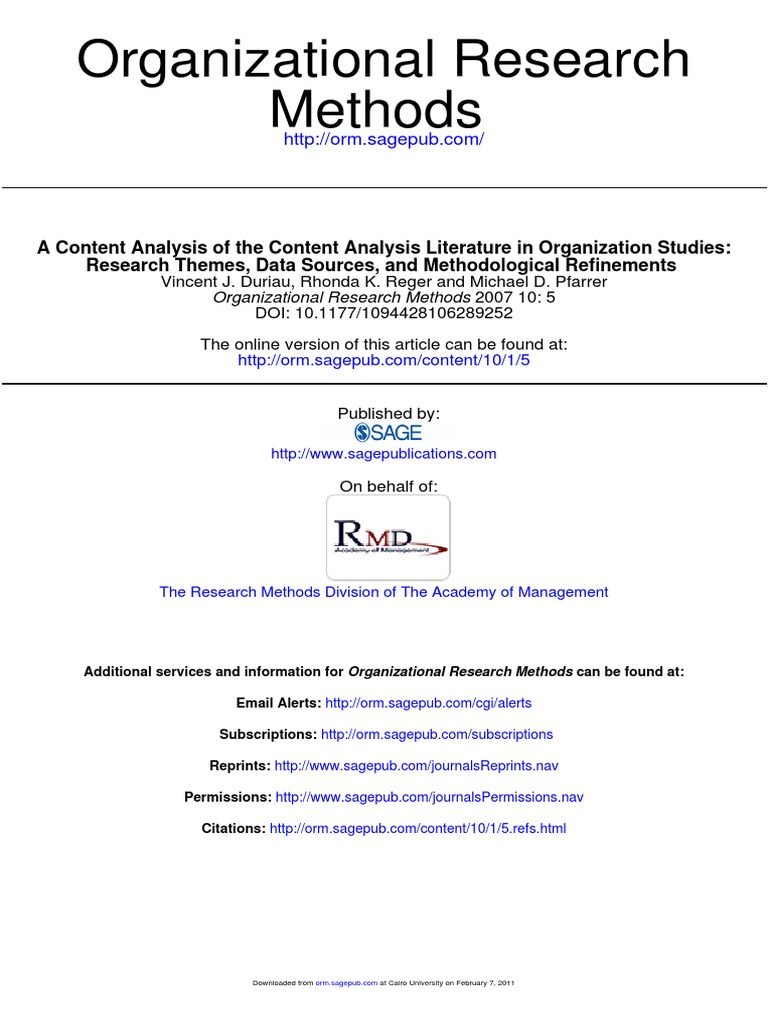 Content Analysis Methodologies | PDF | Qualitative Research | Survey ...