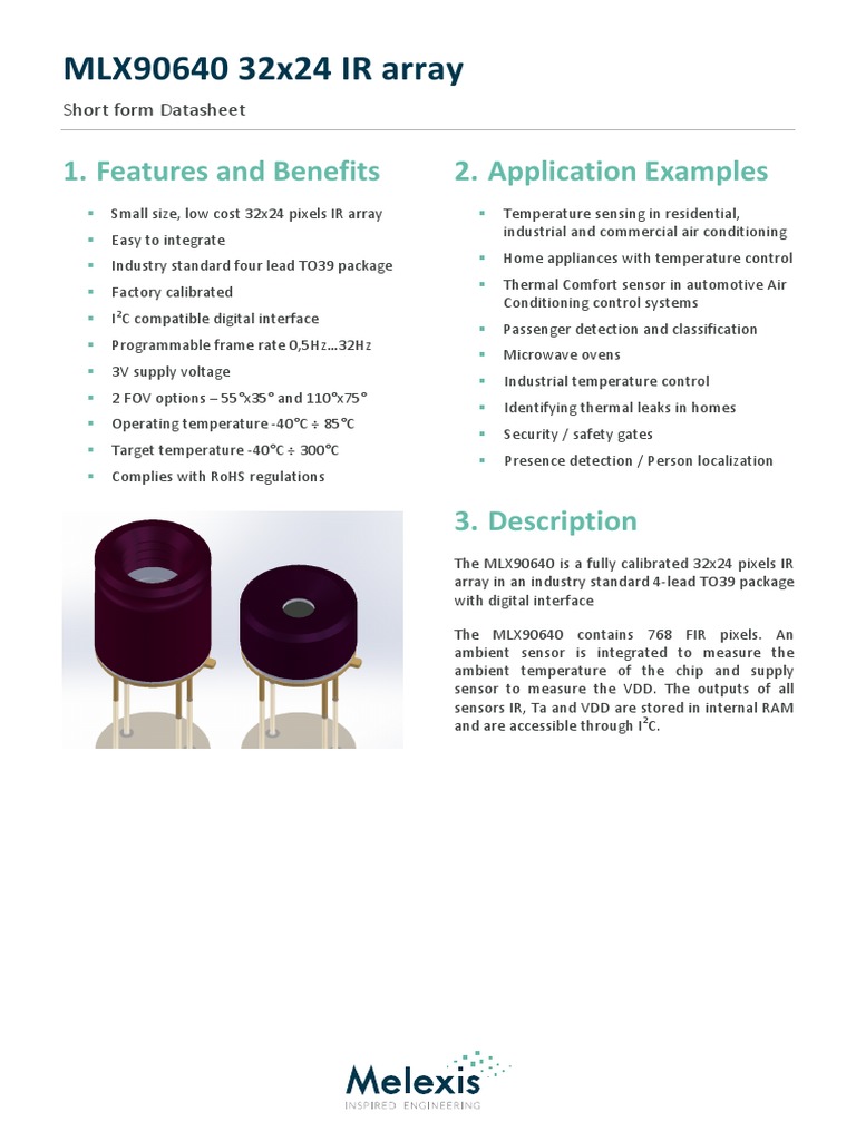 MLX90640 Datasheet Melexis | PDF | Electromagnetism | Manufactured Goods