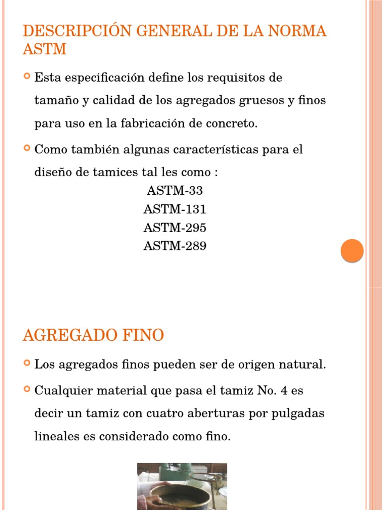 Diapositivas Normas Astm para Tamices de Ensayo | PDF