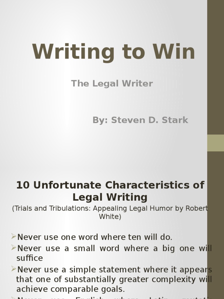 Writing To Win (EDITED) | PDF | Brief (Law) | Appeal