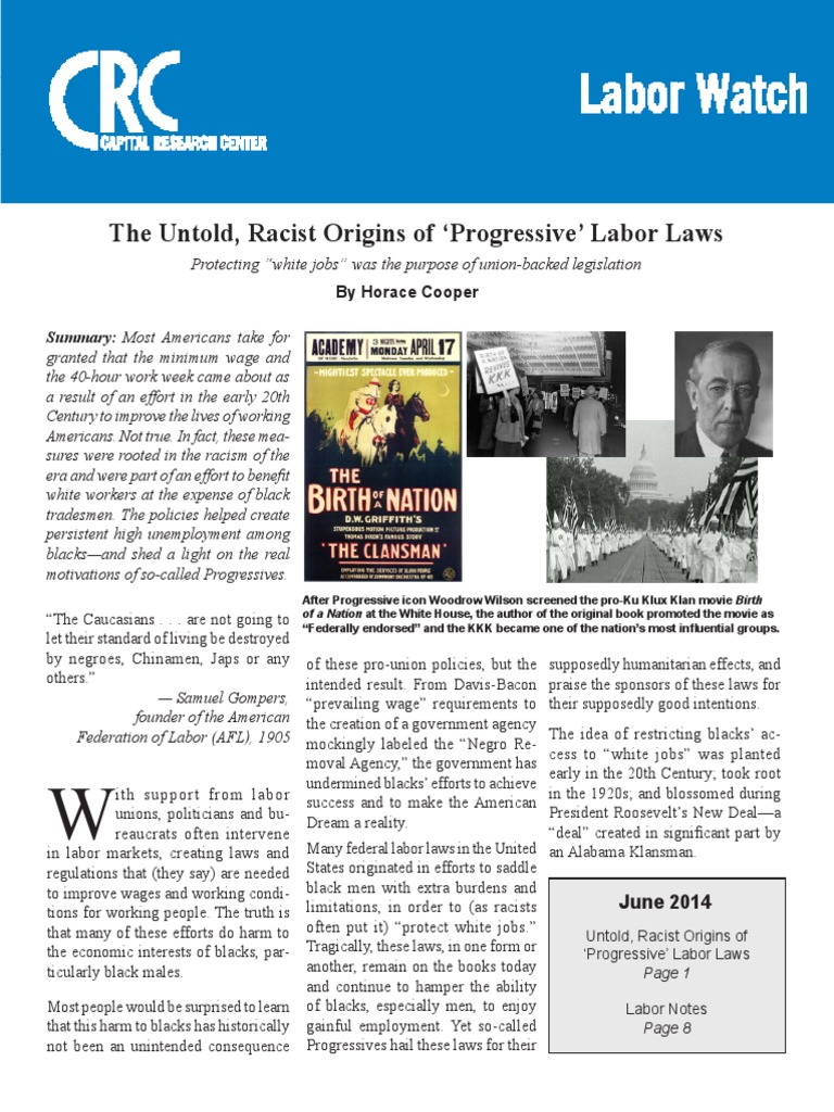 Racist Roots of Progressive Labor Laws | PDF | Fair Labor Standards Act ...
