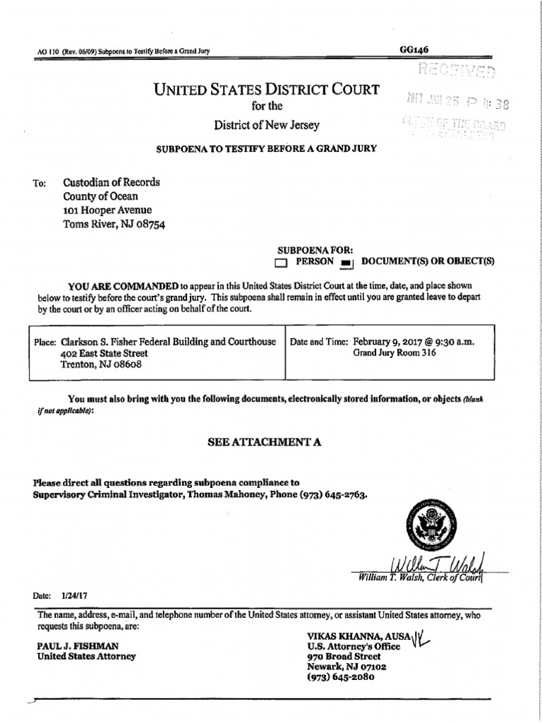 Grand jury subpoena Grand jury subpoena