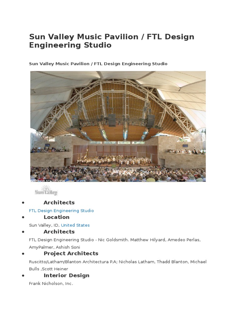 Sun Valley Music Pavilion | PDF | Engineering | Science