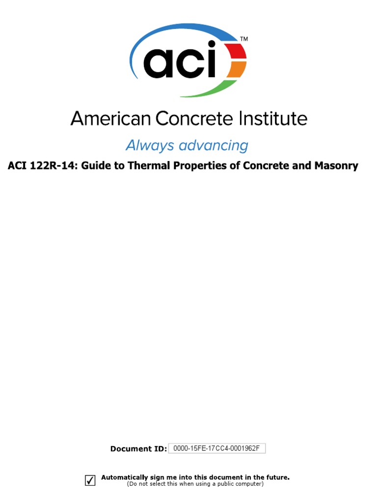 ACI 122R-14 - Guide To Thermal Properties of Concrete and Masonry ...