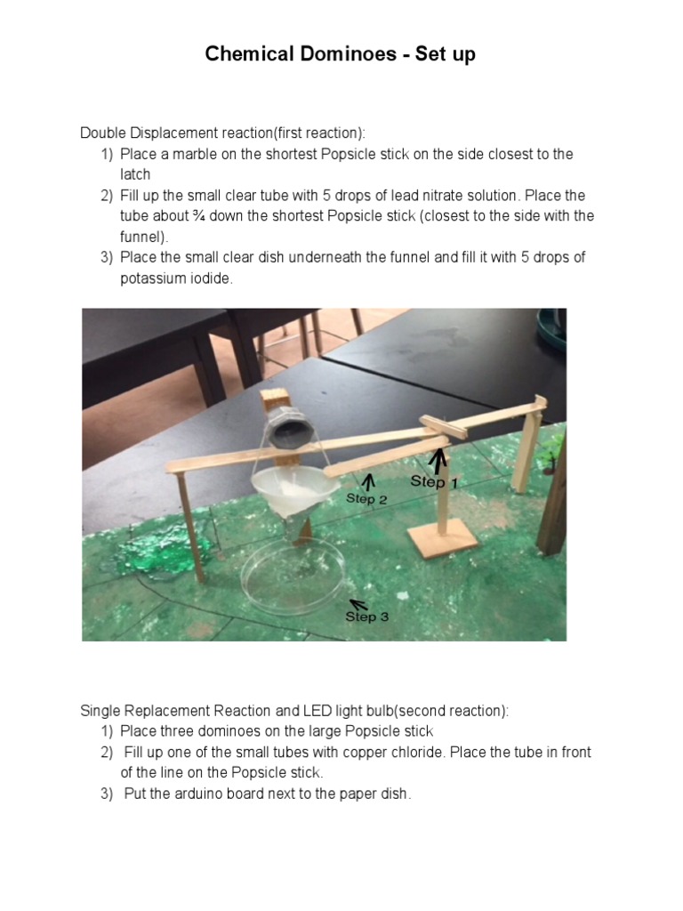 Chemical Dominoes Reaction Setup | PDF