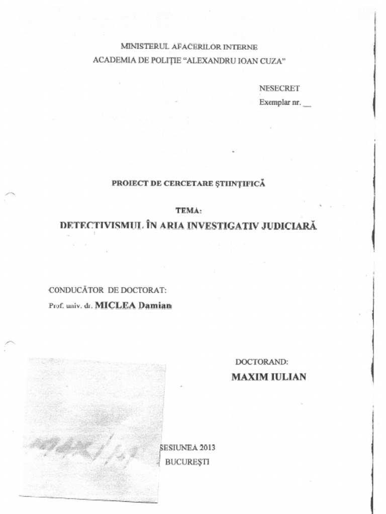 Proiect de Cercetare Stiintifica | PDF