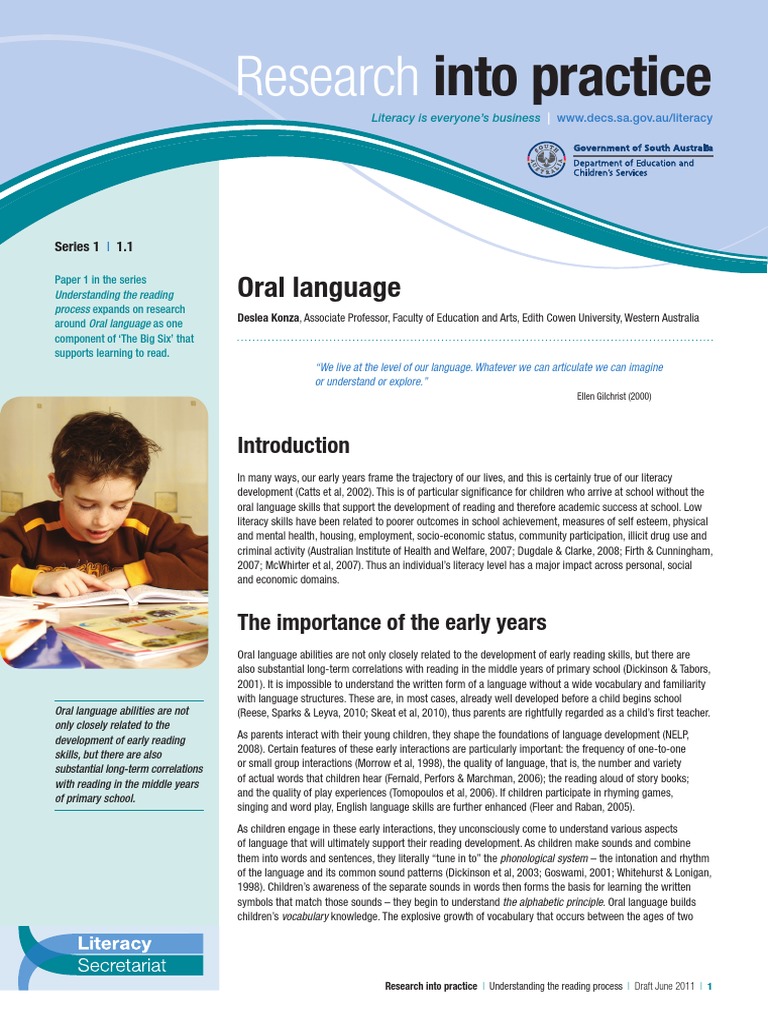 Oral Education PDF | PDF | Language Development | Reading (Process)