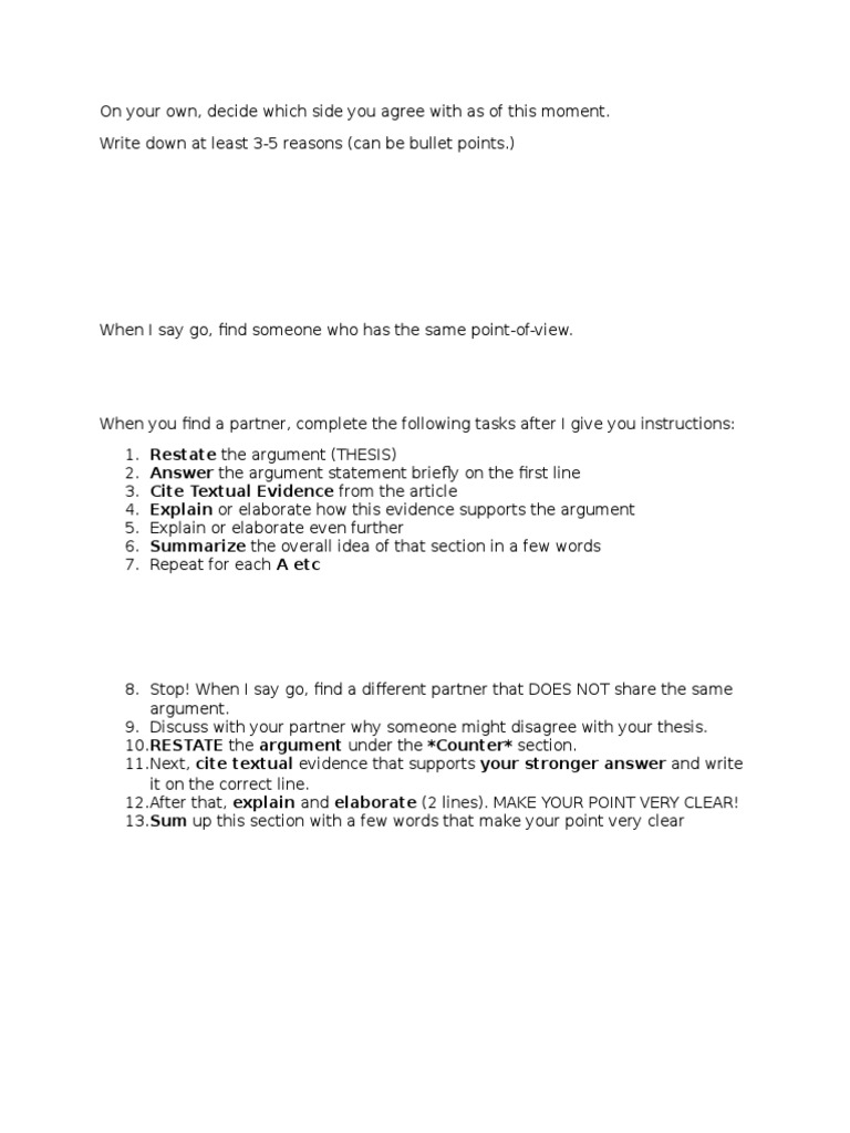 Collaborative Debate Exercise | PDF | Philosophy | Language Arts ...