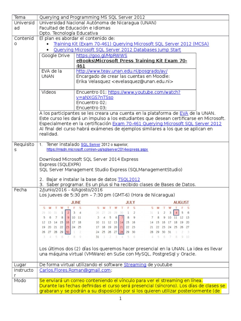 70-461 - Querying Microsoft SQL Server 2012 | PDF | Índice de base de ...