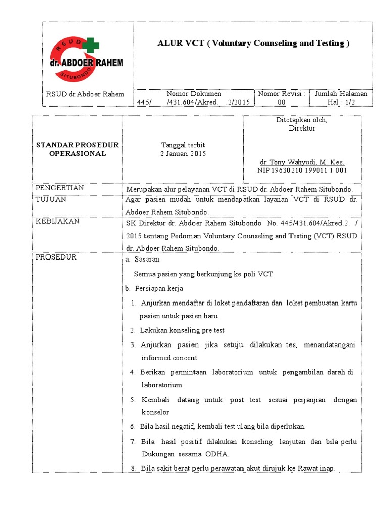 Alur VCT RSUD dr. Abdoer Rahem | PDF