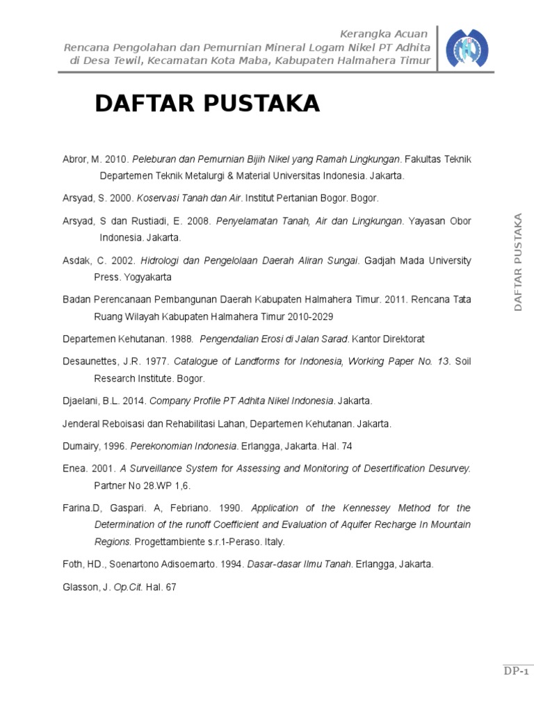 Rencana Pemurnian Nikel PT Adhita Halmahera | PDF | Perjalanan ...