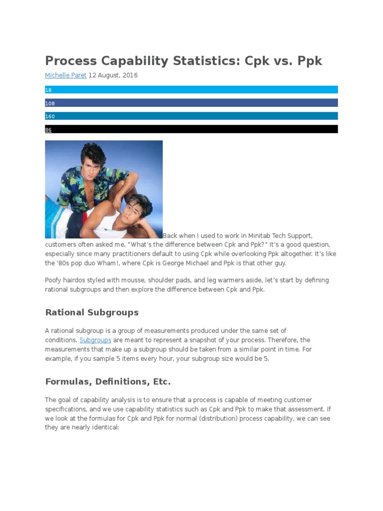 Process Capability Statistics: CPK vs. PPK: Rational Subgroups | PDF ...