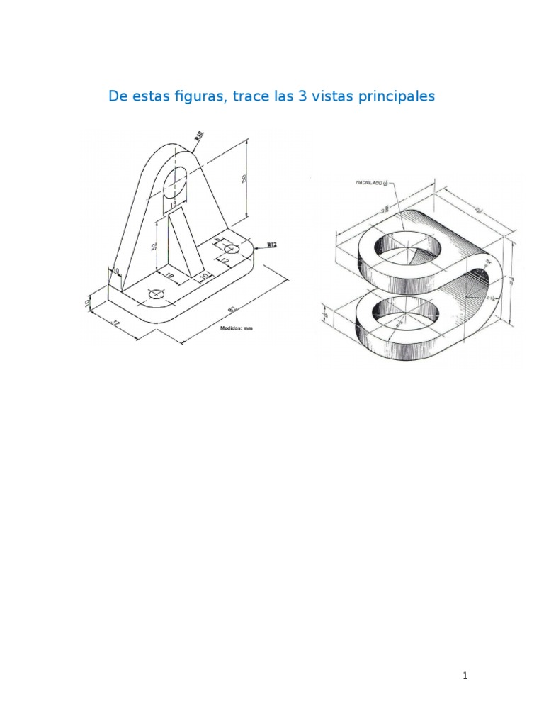 Sesion 06 Ejercicios de Vistas y Dibujo de Isometría | PDF