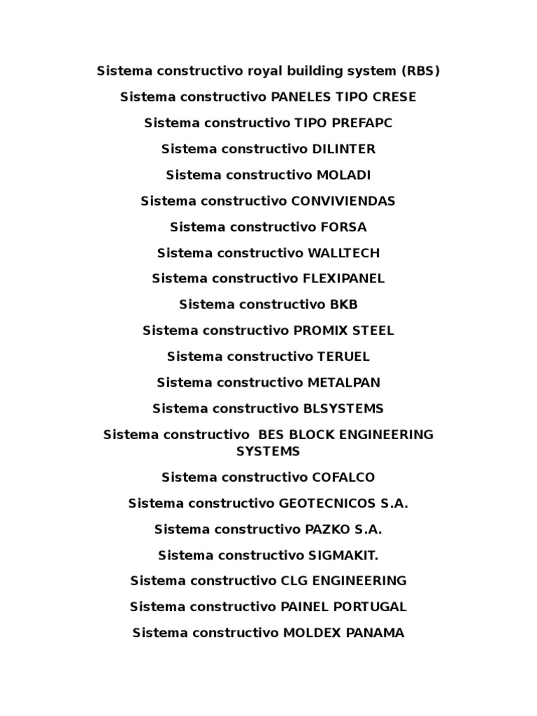 Sistema Constructivo Royal Building System | PDF