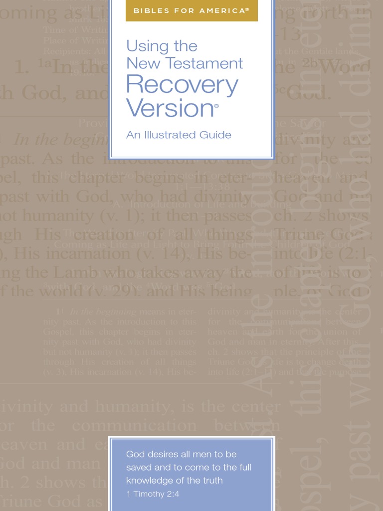 Illustrated Guide For Recovery Version Bible en | PDF | The New Church ...