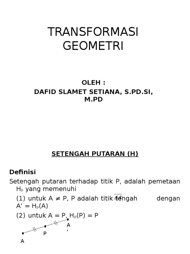 Transformasi Geometri: Setengah Putaran | PDF