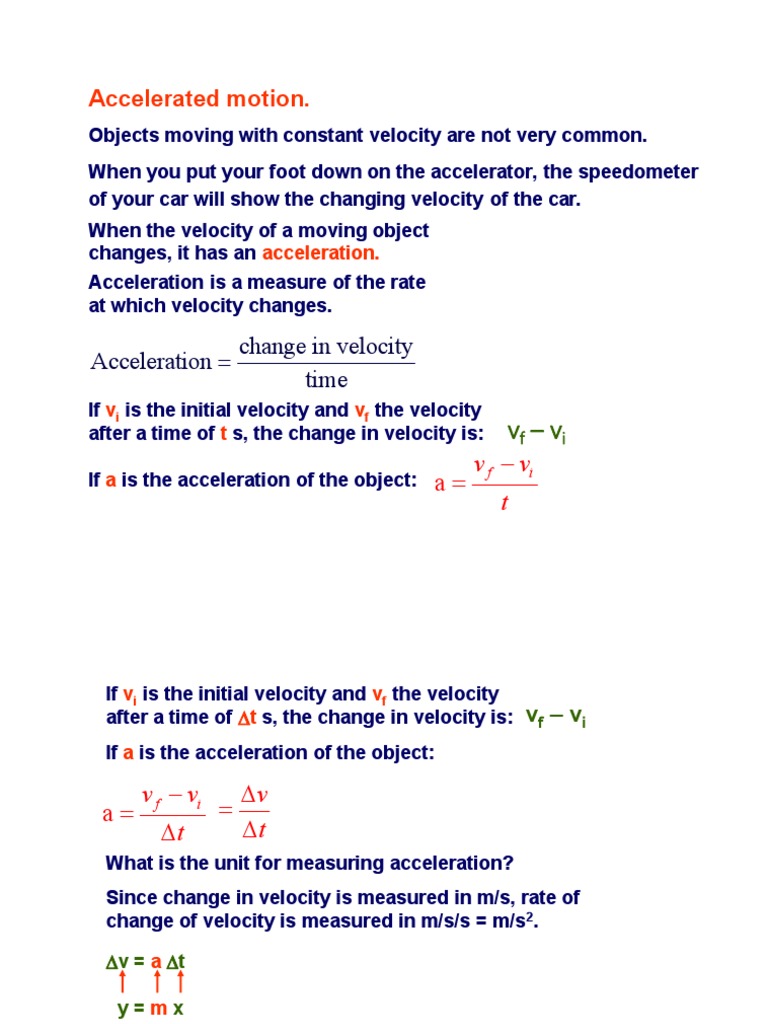 Lesson 1.2b Accelerated Motion | PDF | Inertia | Force
