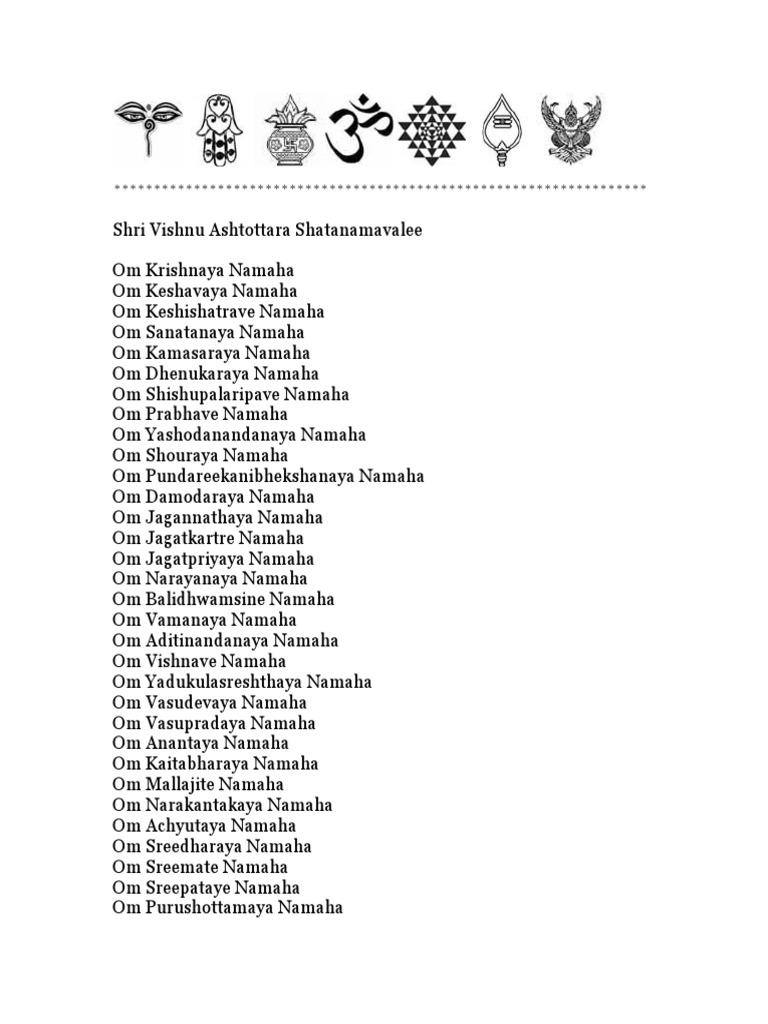 Vishnu Ashtottara | PDF