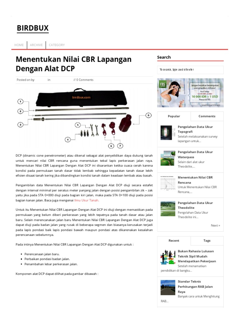 Menentukan Nilai CBR Lapangan Dengan Alat DCP